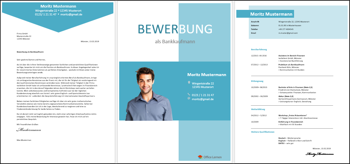 Professionelle Bewerbungsvorlagen Mit Anschreiben Deckblatt Und