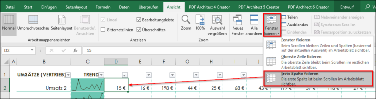 Excel: Fenster, Zeilen und Spalten fixieren - Office-Lernen.com