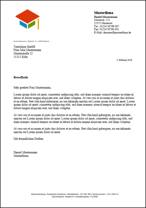 Kostenlose Word Briefkopf-Vorlagen herunterladen