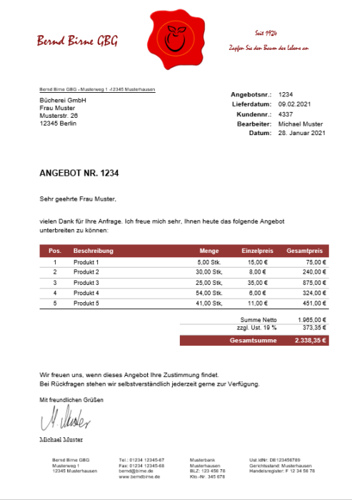 Word: Kostenlose Angebotsvorlagen - Office-Lernen.com