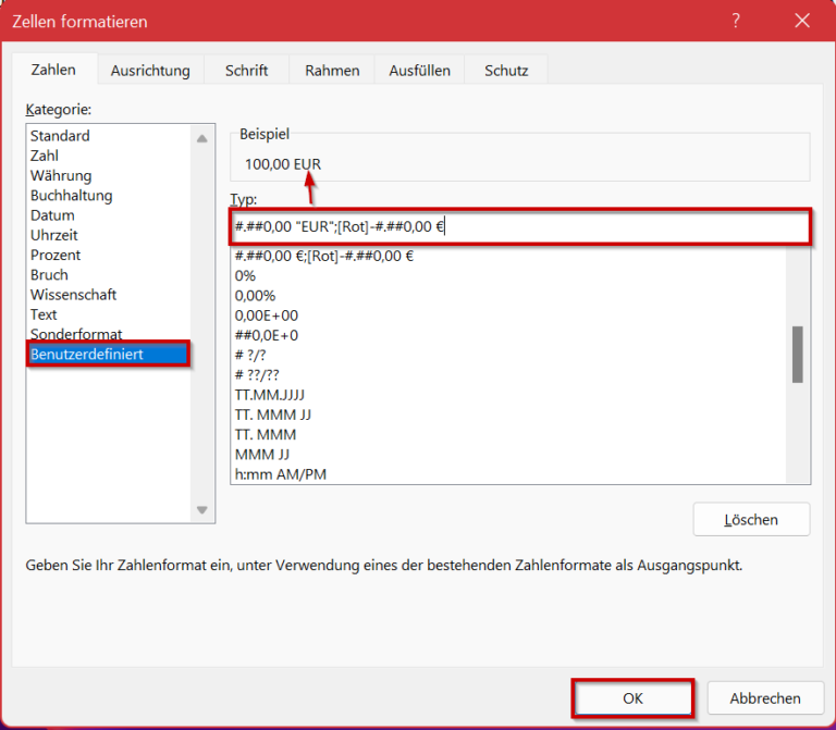 Excel: Erstellen und Anpassen von benutzerdefinierten Zahlenformaten ...