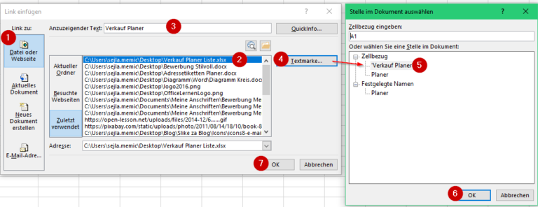 Hyperlink in Excel Tabelle einfügen - Office-Lernen.com