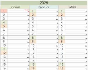 Kostenlose Kalendervorlagen 2025 - Office-Lernen.com