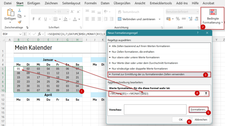 Dynamischen Jahreskalender in Excel erstellen – inkl. kostenlose ...