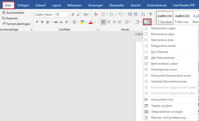 Rahmen, Seitenrand, Linien und Schattierungen, Schmuckrahmen in Word ...