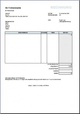 Rechnungsvorlagen und Muster zum herunterladen - Office-Lernen.com