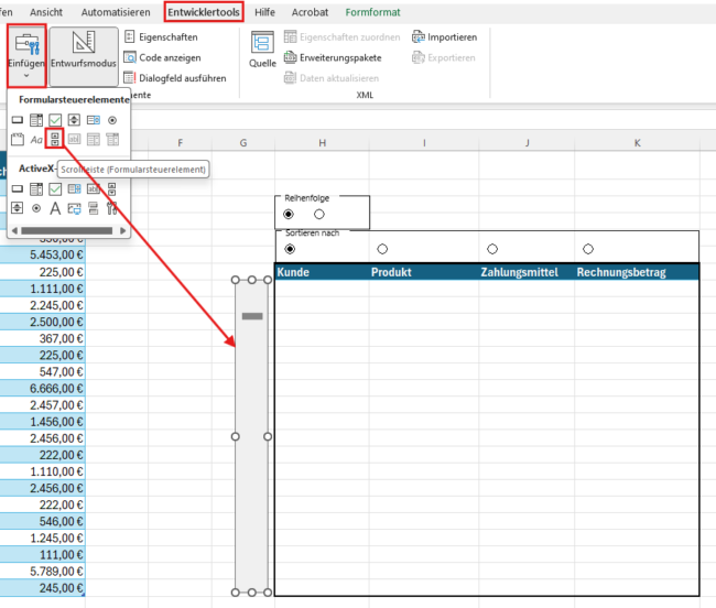 Dynamische, scrollbare und sortierbare Excel-Tabelle erstellen – inkl ...